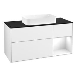 Villeroy & Boch Villeroy und Boch Finion Waschtischunterschrank G712GFGF 120x60,3x50,1cm, Regal rechts Glossy white lacquer, Glossy white lacquer