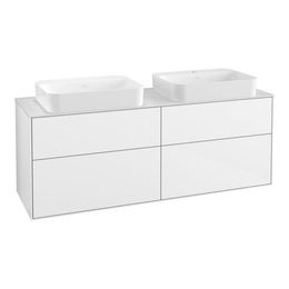 Villeroy & Boch Villeroy und Boch Finion Waschtischunterschrank G72100GF 160x60,3x50,1cm, Glass White Matt, Glossy white lacquer