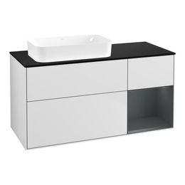 Villeroy & Boch Villeroy und Boch Finion Waschtischunterschrank F692HGMT 120x60,3x50,1cm, Regal rechts Midnight Blue Matt Lacquer, White matt lacquer
