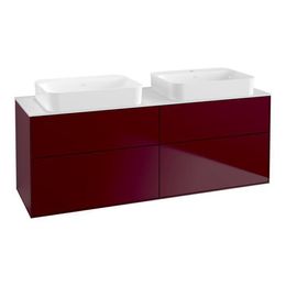 Villeroy & Boch Villeroy und Boch Finion Waschtischunterschrank G72100HB 160x60,3x50,1cm, Glass White Matt, Peony Matt