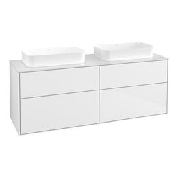 Villeroy & Boch Villeroy und Boch Finion Waschtischunterschrank F72100GF 160x60,3x50,1cm, Glass White Matt, Glossy white lacquer