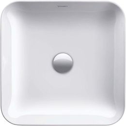 Duravit Cape Cod Aufsatz-Waschtisch 23404300001 43x43cm, ohne Hahnloch, &Uuml;berlauf, Hahnlochbank, Wei&szlig; WonderGliss