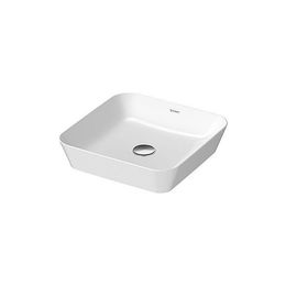 Duravit Cape Cod Aufsatz-Waschtisch 23404326001 43x43cm, ohne Hahnloch, &Uuml;berlauf, Hahnlochbank, Wei&szlig;/Wei&szlig; Seidenmatt WonderGliss