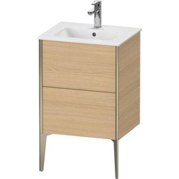Duravit XViu Waschtisch-Unterschrank XV44590B130 51x42x59,4cm, 2 Ausz&uuml;ge, stehend, champagner matt, Eiche natur