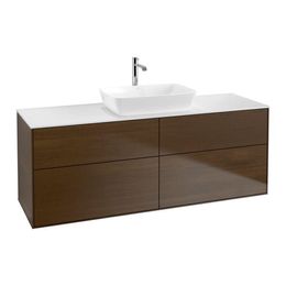 Villeroy & Boch Villeroy und Boch Finion Waschtischunterschrank G85100GN 160x60,3cm, Emotion, Abdeckplatte white matt, Walnut veneer