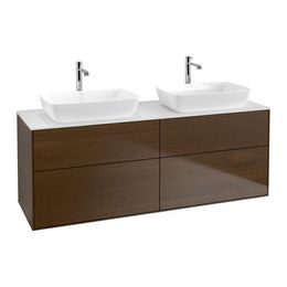 Villeroy & Boch Villeroy und Boch Finion Waschtischunterschrank G84100GN 160x60,3cm, Emotion, Abdeckplatte white matt, Walnut veneer