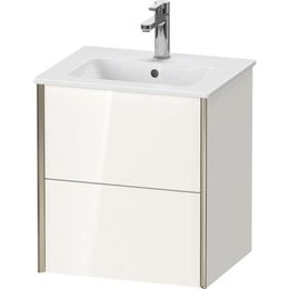 Duravit XViu Waschtisch-Unterschrank XV43150B122 51x42x56cm, 2 Schubk&auml;sten, wandh&auml;ngend, champagner matt, wei&szlig; hochglanz