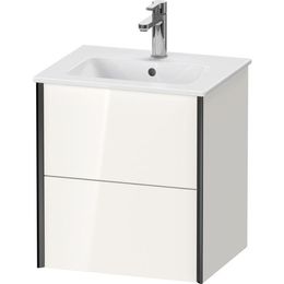 Duravit XViu Waschtisch-Unterschrank XV43150B285 51x42x56cm, 2 Schubk&auml;sten, wandh&auml;ngend, schwarz matt, wei&szlig; hochglanz