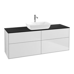 Villeroy & Boch Villeroy und Boch Finion Waschtischunterschrank G85200MT 160x60,3cm, Emotion, Abdeckplatte black matt, White matt lacquer