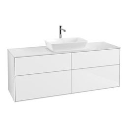 Villeroy & Boch Villeroy und Boch Finion Waschtischunterschrank F85100GF 160x60,3cm, Abdeckplatte white matt, Glossy white lacquer
