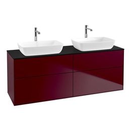 Villeroy & Boch Villeroy und Boch Finion Waschtischunterschrank F84200HB 160x60,3cm, Abdeckplatte black matt, Peony Matt
