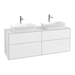 Villeroy & Boch Villeroy und Boch Finion Waschtischunterschrank G84100GF 160x60,3cm, Emotion, Abdeckplatte white matt, Glossy white lacquer