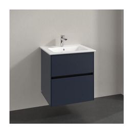 Villeroy & Boch Villeroy und Boch Collaro Waschtischunterschrank C142B0VQ 56,1x61x48cm, Waschbecken mittig, LED-Beleuchtung 3,9W, marine blue