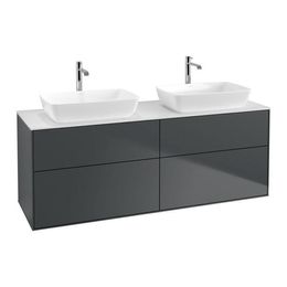 Villeroy & Boch Villeroy und Boch Finion Waschtischunterschrank G84100HG 160x60,3cm, Emotion, Abdeckplatte white matt, Midnight Blue Matt Lacquer
