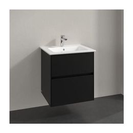 Villeroy & Boch Villeroy und Boch Collaro Waschtischunterschrank C142B0VL 56,1x61x48cm, Waschbecken mittig, LED-Beleuchtung 3,9W, volcano black