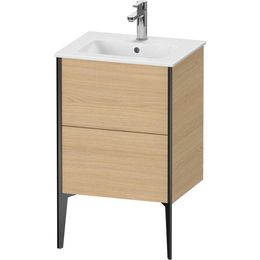 Duravit XViu Waschtisch-Unterschrank XV44590B230 51x42x59,4cm, 2 Ausz&uuml;ge, stehend, schwarz matt, Eiche natur