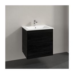 Villeroy & Boch Villeroy und Boch Collaro Waschtischunterschrank C143B0AB 61,1x61x48cm, Waschbecken mittig, LED-Beleuchtung 4,2W, black oak