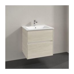 Villeroy & Boch Villeroy und Boch Collaro Waschtischunterschrank C143B0AA 61,1x61x48cm, Waschbecken mittig, LED-Beleuchtung 4,2W, white oak