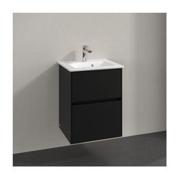 Villeroy & Boch Villeroy und Boch Collaro Waschtischunterschrank C141B0VL 47,2x61x40,4cm, Waschbecken mittig, LED-Beleuchtung 3,1W, volcano black