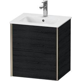Duravit XViu Waschtisch-Unterschrank XV43150B116 51x42x56cm, 2 Schubk&auml;sten, wandh&auml;ngend, champagner matt, Eiche schwarz