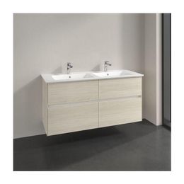 Villeroy & Boch Villeroy und Boch Collaro Waschtischunterschrank C147B0AA 126,1x61x48cm, Waschbecken mittig, LED-Beleuchtung 9,4W, white oak