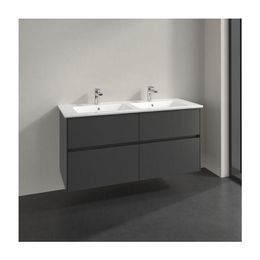 Villeroy & Boch Villeroy und Boch Collaro Waschtischunterschrank C147B0VR 126,1x61x48cm, Waschbecken mittig, LED-Beleuchtung 9,4W, graphite