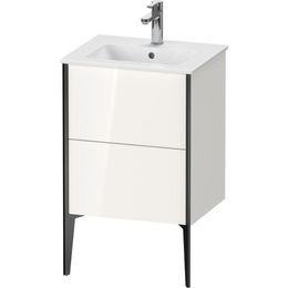 Duravit XViu Waschtisch-Unterschrank XV44590B285 51x42x59,4cm, 2 Ausz&uuml;ge, stehend, schwarz matt, wei&szlig; hochglanz