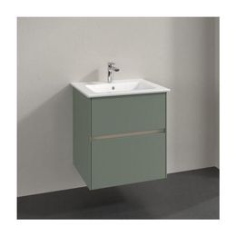 Villeroy & Boch Villeroy und Boch Collaro Waschtischunterschrank C142B0AF 56,1x61x48cm, Waschbecken mittig, LED-Beleuchtung 3,9W, soft green