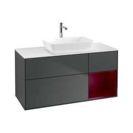 Villeroy & Boch Villeroy und Boch Finion Waschtischunterschrank G831HBHG 120cm, Abdeckplatte white matt, Emotion, Regale Peony matt lacquer, Midnight Blue Matt Lacquer