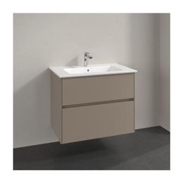 Villeroy & Boch Villeroy und Boch Collaro Waschtischunterschrank C144B0VM 76,1x61x48cm, Waschbecken mittig, LED-Beleuchtung 5,5W, taupe