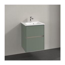 Villeroy & Boch Villeroy und Boch Collaro Waschtischunterschrank C141B0AF 47,2x61x40,4cm, Waschbecken mittig, LED-Beleuchtung 3,1W, soft green