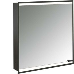 Emco prime Unterputz-Lichtspiegelschrank 949713531 600x730mm, 1 T&uuml;r, Anschlag links, schwarz/spiegel