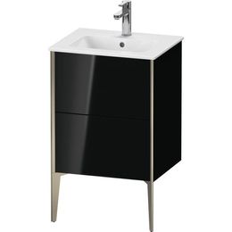 Duravit XViu Waschtisch-Unterschrank XV44590B140 51x42x59,4cm, 2 Auszüge, stehend, champagner matt, schwarz hochglanz