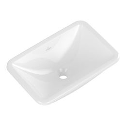 Villeroy & Boch Villeroy und Boch Loop & friends Einbauwaschbecken 4A640101 ohne Hahnlochbank, ohne &Uuml;berlauf, 51 x 34 cm, wei&szlig;