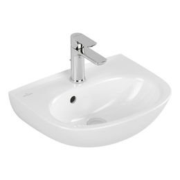 Villeroy & Boch Villeroy und Boch O.novo Waschtisch 43404501 45x36cm, oval, Hahnloch mit &Uuml;berlauf, wei&szlig;