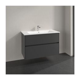 Villeroy & Boch Villeroy und Boch Collaro Waschtischunterschrank C145B0VR 96,1x61x48cm, Waschbecken mittig, LED-Beleuchtung 7W, graphite