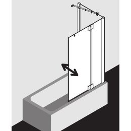 Kermi Pasa XP Schwingfl&uuml;gel mit Festfeld PXDTR080151AK 80x150cm, silber mattglanz, ESG klar, rechts