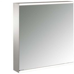 Emco prime Aufputz-Lichtspiegelschrank 949706322 600x700mm, 1 T&uuml;r, Anschlag rechts, aluminium/weiss