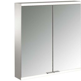 Emco prime Aufputz-Lichtspiegelschrank 949706323 600x700mm, 2-türig, aluminium/weiss
