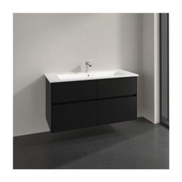Villeroy & Boch Villeroy und Boch Collaro Waschtischunterschrank C146B0VL 116,1x61x48cm, Waschbecken mittig, LED-Beleuchtung 8,6W, volcano black