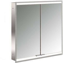 Emco prime Unterputz-Lichtspiegelschrank 949706333 600x730mm, 2-türig, aluminium/weiss