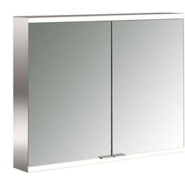Emco prime Aufputz-Lichtspiegelschrank 949706324 800x700mm, 2-türig, aluminium/weiss