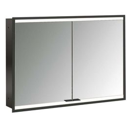 Emco prime Unterputz-Lichtspiegelschrank 949713555 1000x730mm, 2-türig, schwarz/spiegel