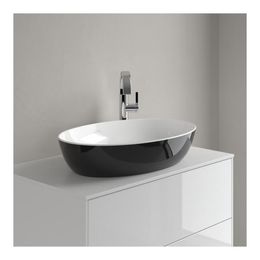 Villeroy & Boch Villeroy und Boch Artis Aufsatzwaschbecken 419861BCT8 61x41cm, oval, ohne Hahnloch, ohne &Uuml;berlauf, Coal Black