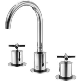 Steinberg Serie 250 Waschtisch-3-Locharmatur 2502000, chrom, mit Ablaufgarnitur