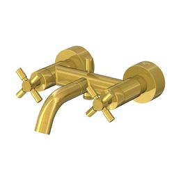 Steinberg Serie 250 Wannen-Zweigriffarmatur 2501100BG Aufputz, Ausladung 203mm, Brushed Gold