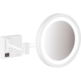 Hansgrohe AddStoris Rasierspiegel 41790700 mit LED Leuchte, Wandmontage, mattwei&szlig;