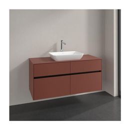 Villeroy & Boch Villeroy und Boch Collaro Waschtischunterschrank C112B0AH 120x54,8x50cm, Waschtisch mittig, LED-Beleuchtung 8,8 W, wine red