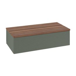 Villeroy & Boch Villeroy und Boch Antao Waschtisch-Unterschrank L40102HL 100x26,8x50cm, Waschbeckenplattenfarbe warm walnut, leaf green matt lacquer