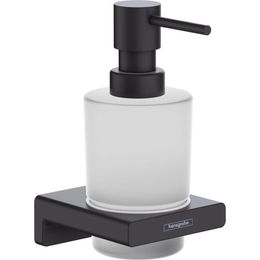 Hansgrohe AddStoris Q Seifenspender 41745670 Wandmontage, 200 ml, Glaseinsatz, Metall, schwarz matt